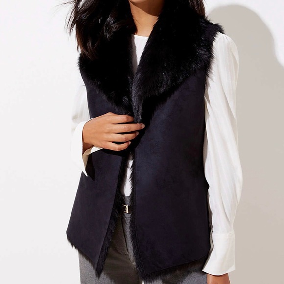 LOFT | Jackets & Coats | Ann Taylor Loft Reversible Faux Shearling Fur ...